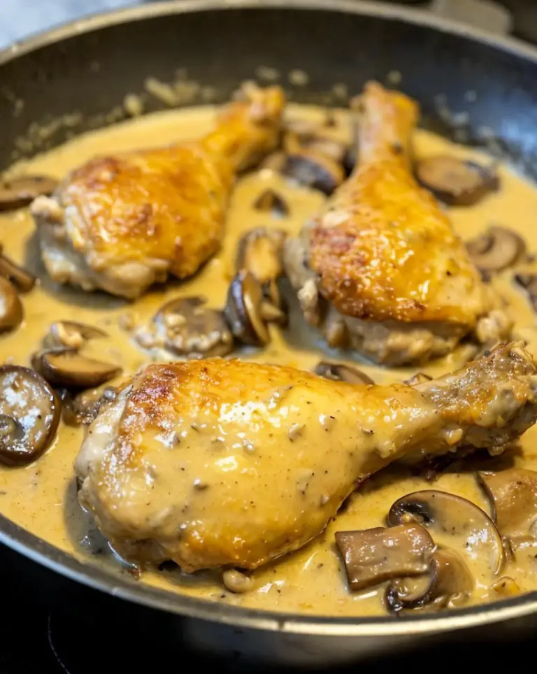 Deliciously Easy Chicken Legs with Creamy Mushroom Sauce Recipe ...