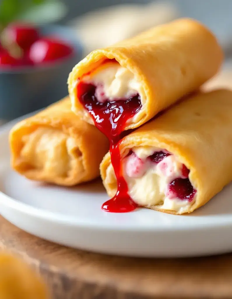 Easy Cherry Cheesecake Egg Rolls - Perfect for Dessert - receipster
