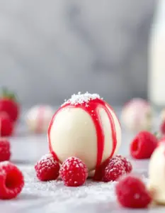 Easy White Chocolate Raspberry Cheesecake Balls - receipster